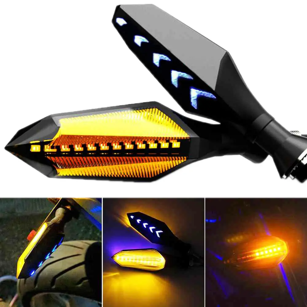 LED Running Arrow Indicator DRL Motorcycle Turning Signal Indicators ...